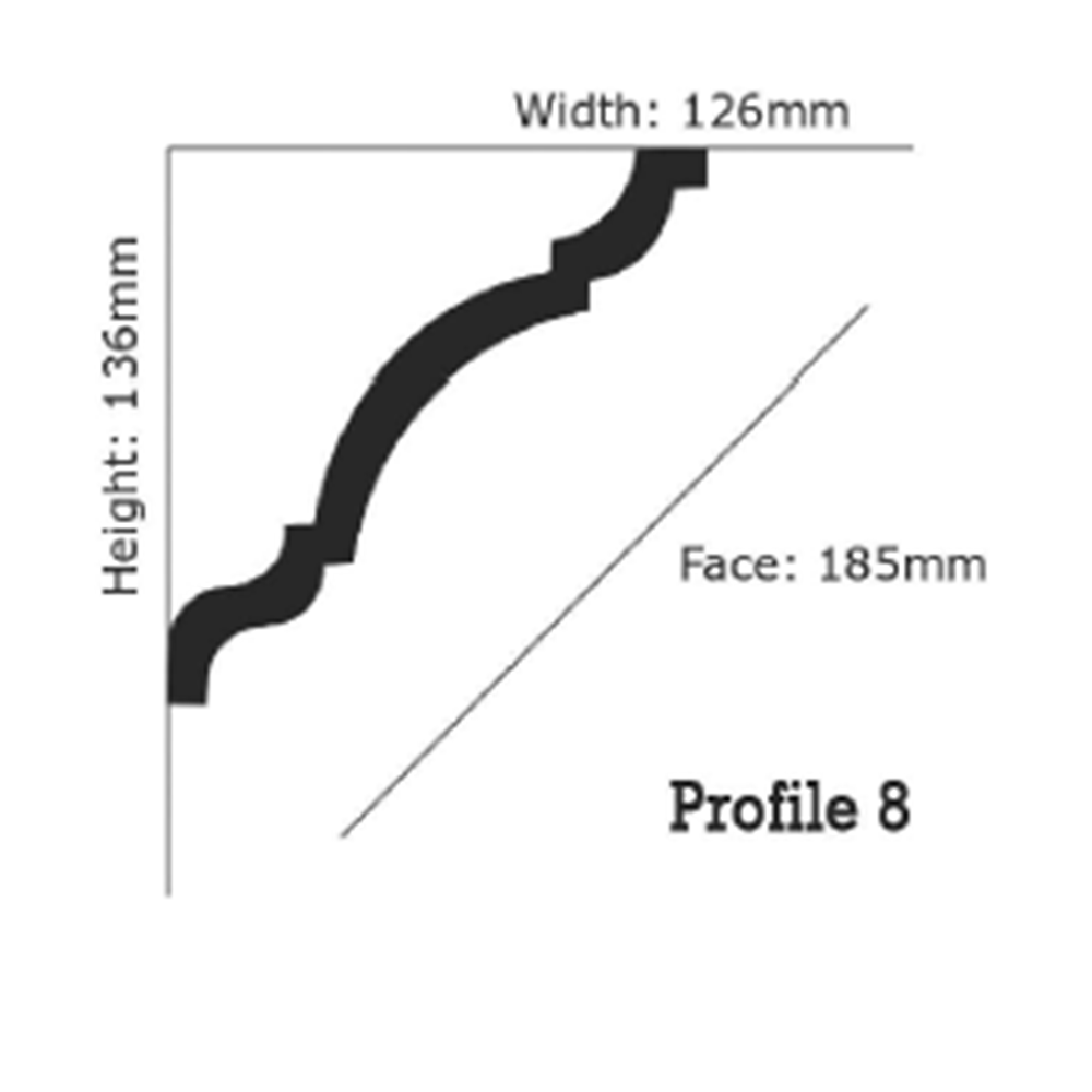Cornice – Profile 8 Per 2m Length – Precision Ceiling & Drywall Solutions